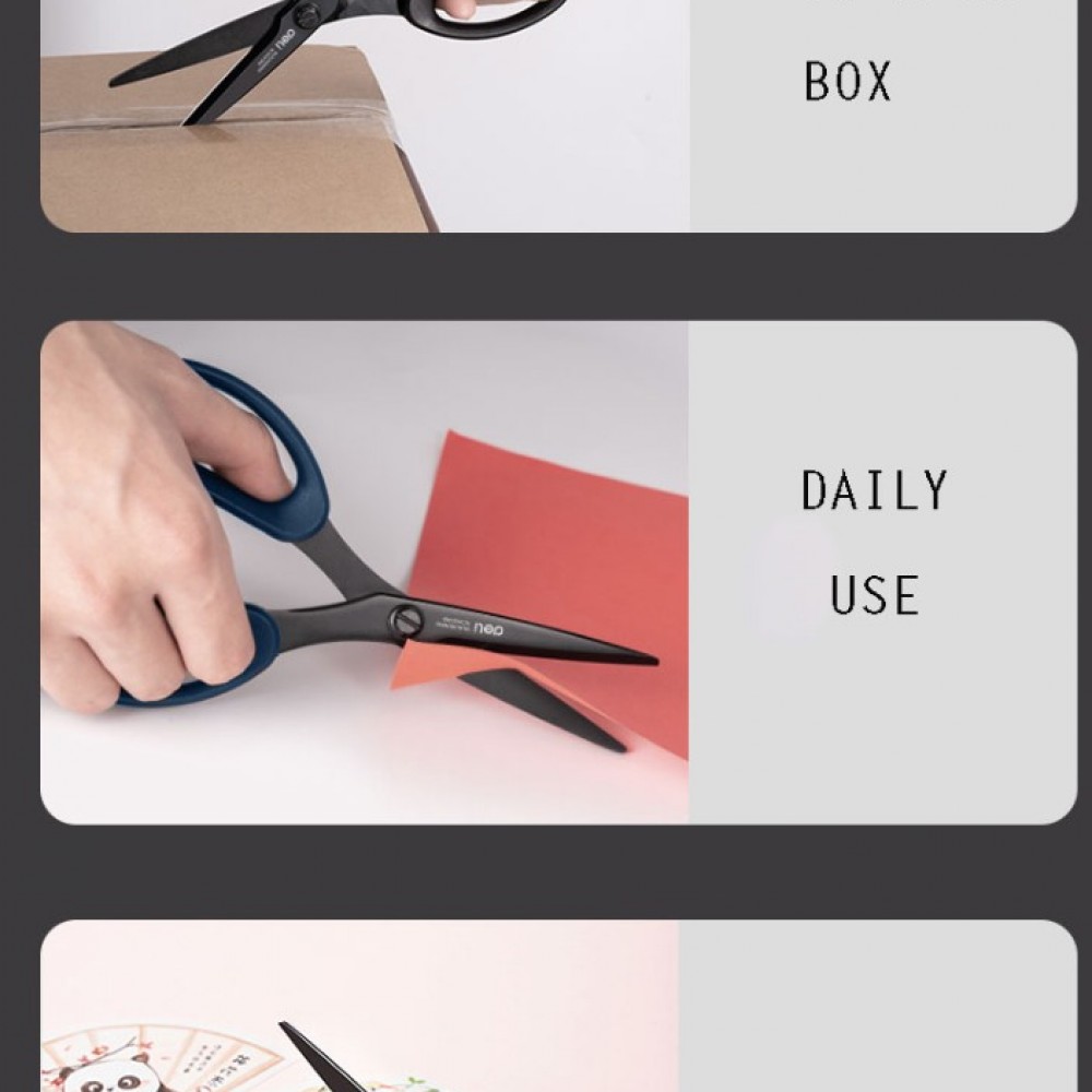 Deli 77790 Black Stainless Steel Scissors - 175mm Office & Home [Your ...