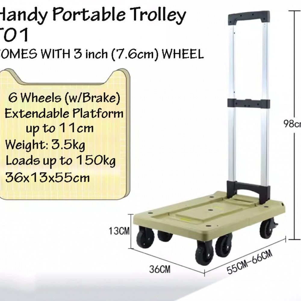 Handy Foldable Platform Trolley | Lightweight Heavy-Duty Cart for Home ...