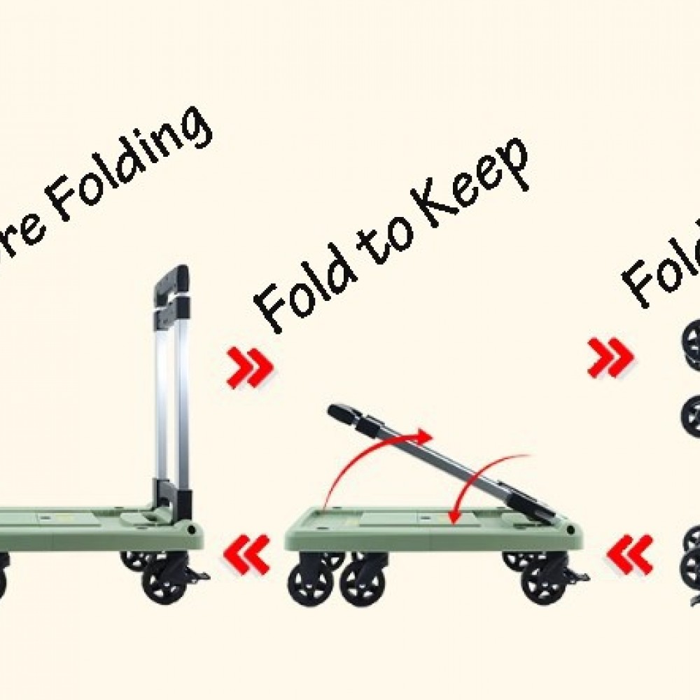 Handy Foldable Platform Trolley | Lightweight Heavy-Duty Cart for Home ...