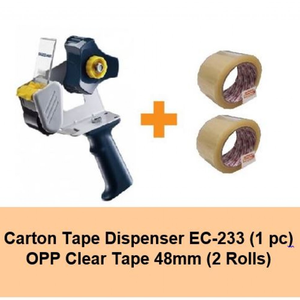 [Bundle] Carton Tape Dispenser EC-233 | 2rolls of 48mm OPP Tape [Your ...