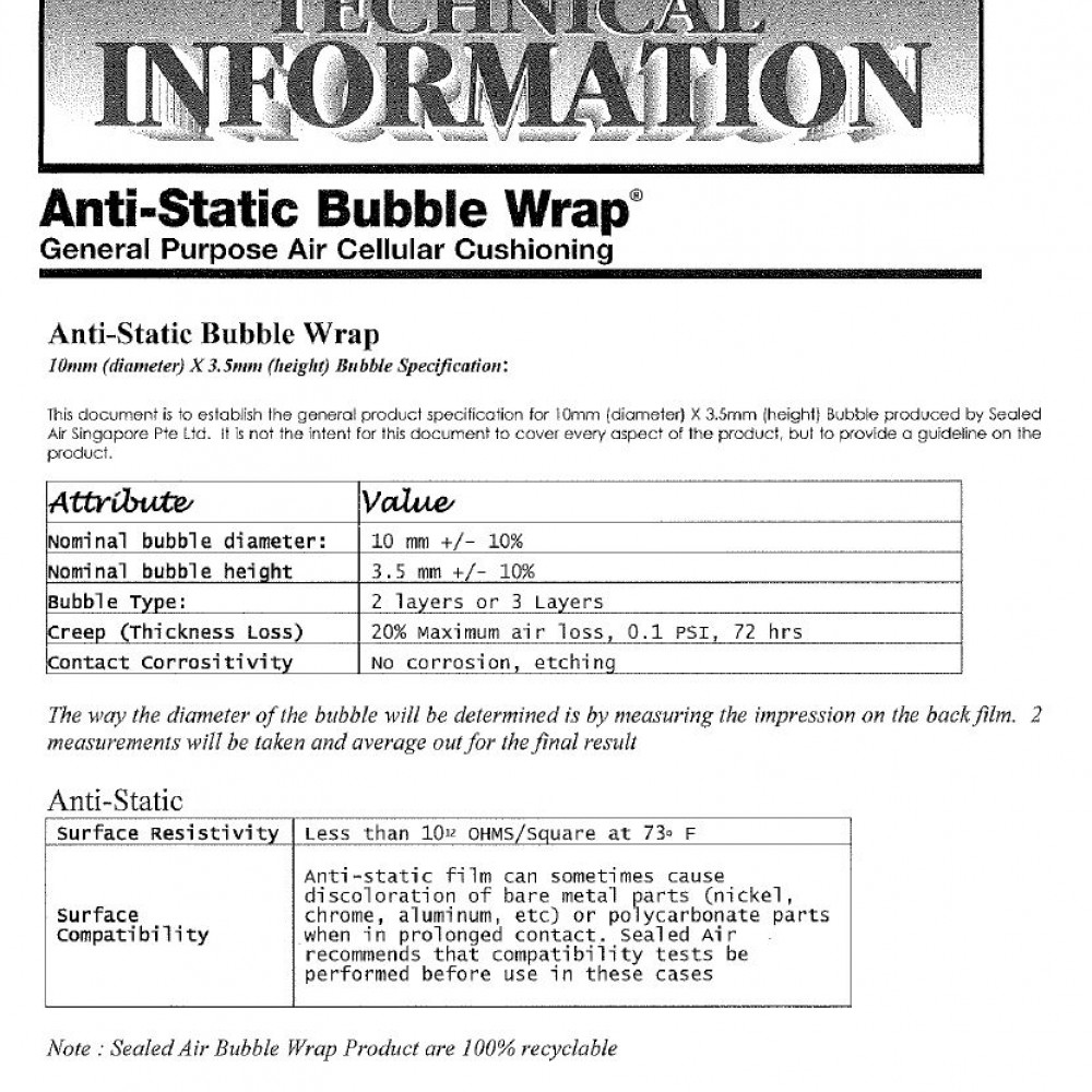 Anti-Static Bubble Wrap ® Roll 300ft(L) x 20inch(H) Pink [Your online ...