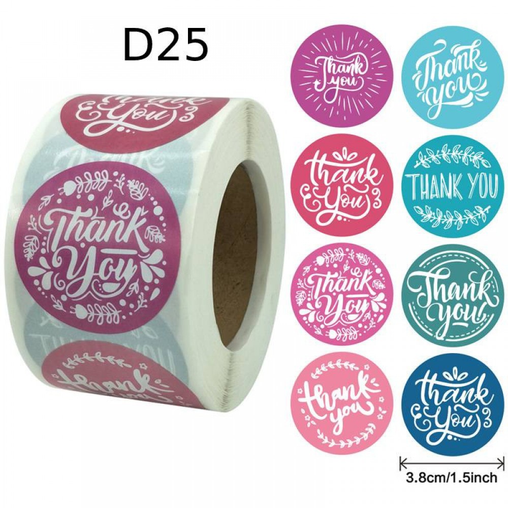 Colourful 38mm Thank You Round Stickers Your Online Shop For Ecommerce