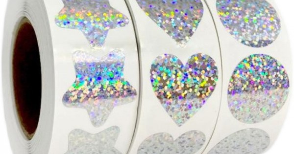 Silver Heart Shape Stickers [Your online shop for Ecommerce Packaging ...